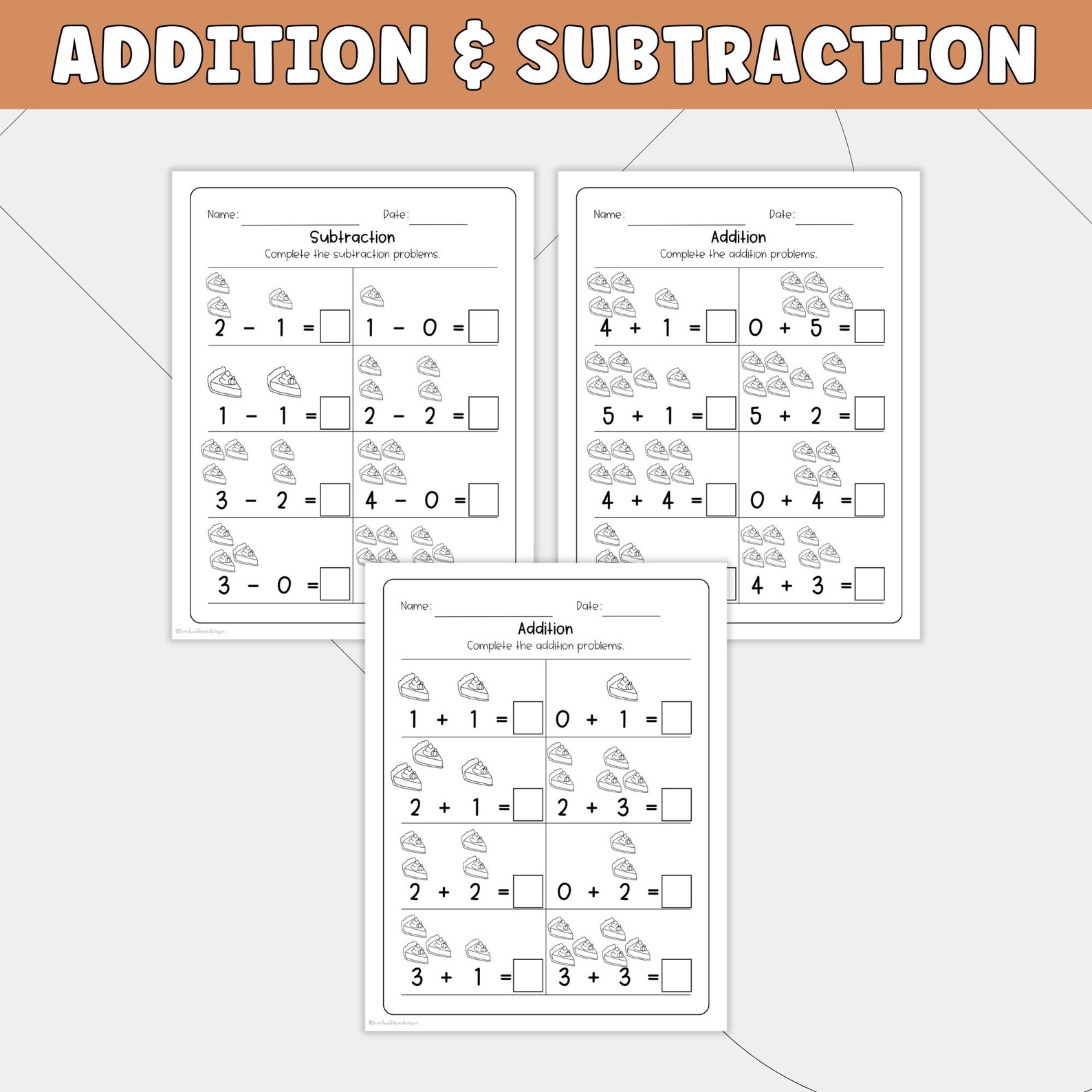 Thanksgiving No Prep Math Worksheet Bundle for Kindergarten | November ...