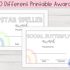 End of the Year Awards | Classroom Awards, Pastel Rainbow Classroom ...