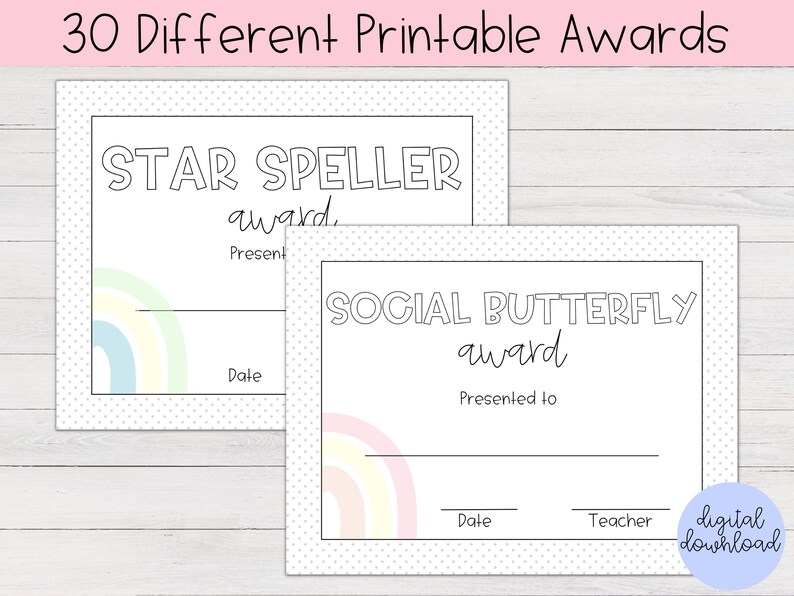 End of the Year Awards | Classroom Awards, Pastel Rainbow Classroom ...