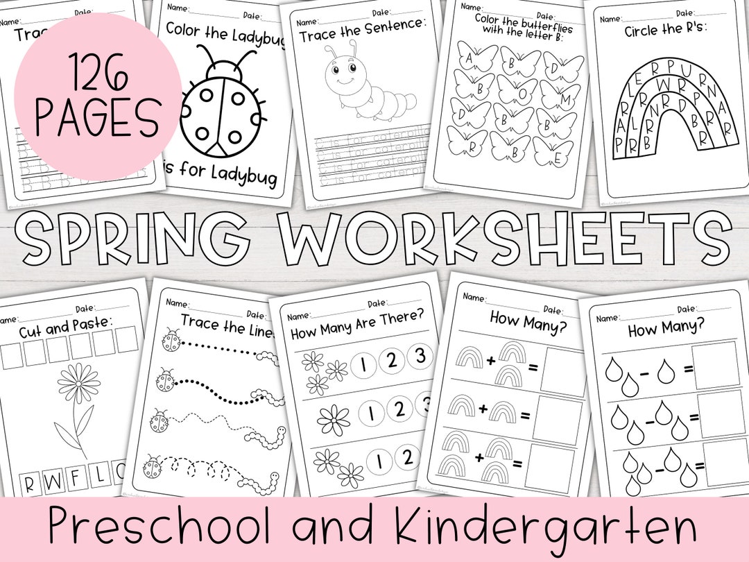 Spring Worksheet Bundle | Preschool Worksheets, Kindergarten Worksheets ...