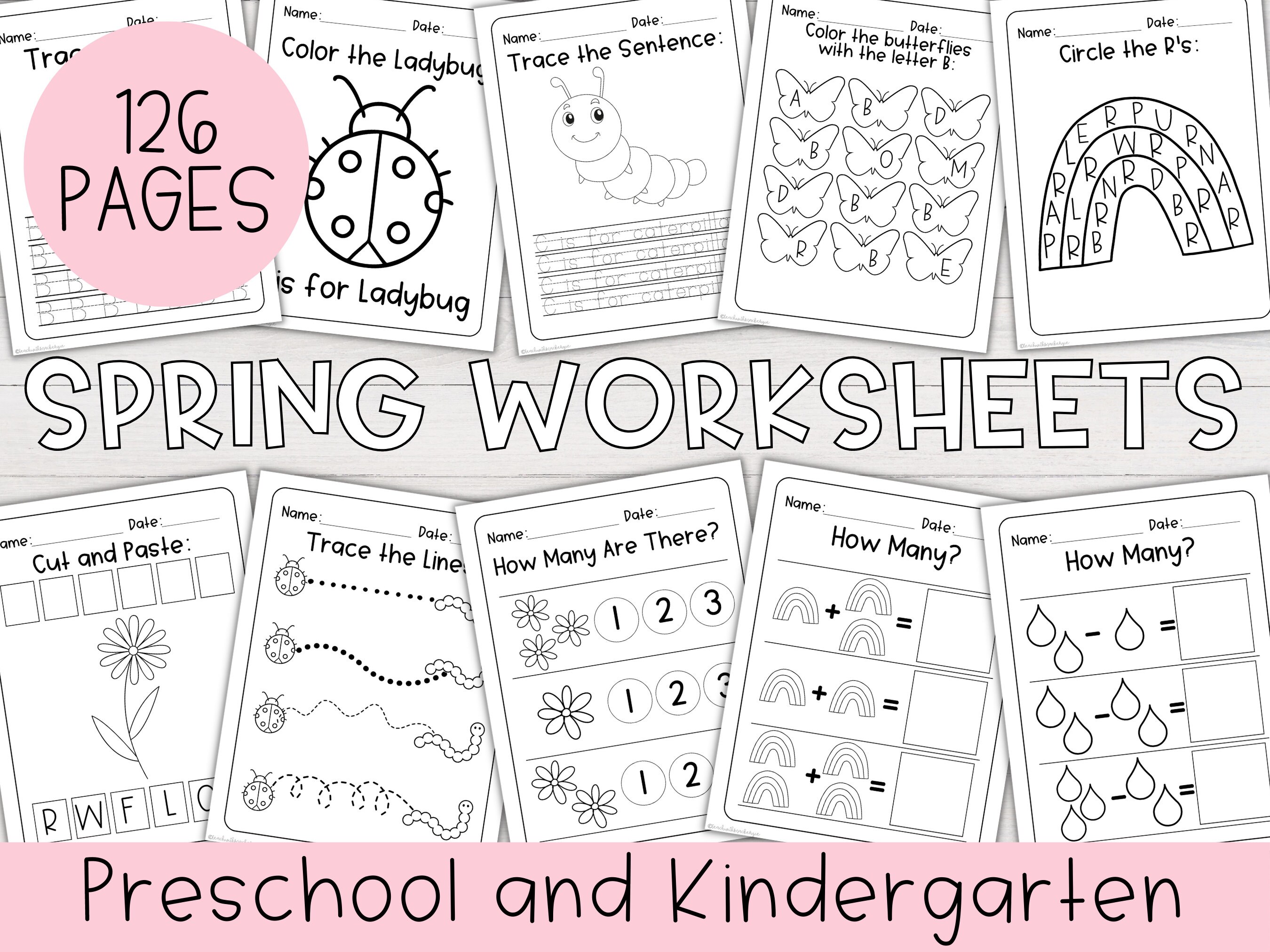 Hojas De Trabajo Preescolar De Primavera