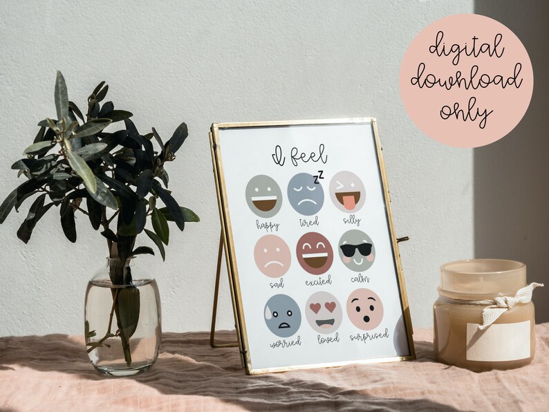 Emotions Poster Boho Rainbow Emotions Poster Feelings - Etsy