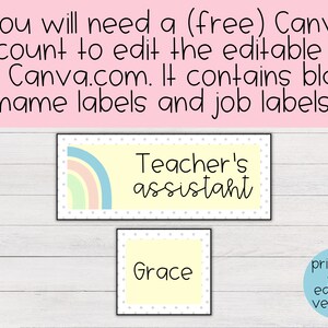 Pastel Rainbow Classroom Jobs | Classroom Job Labels, Editable ...
