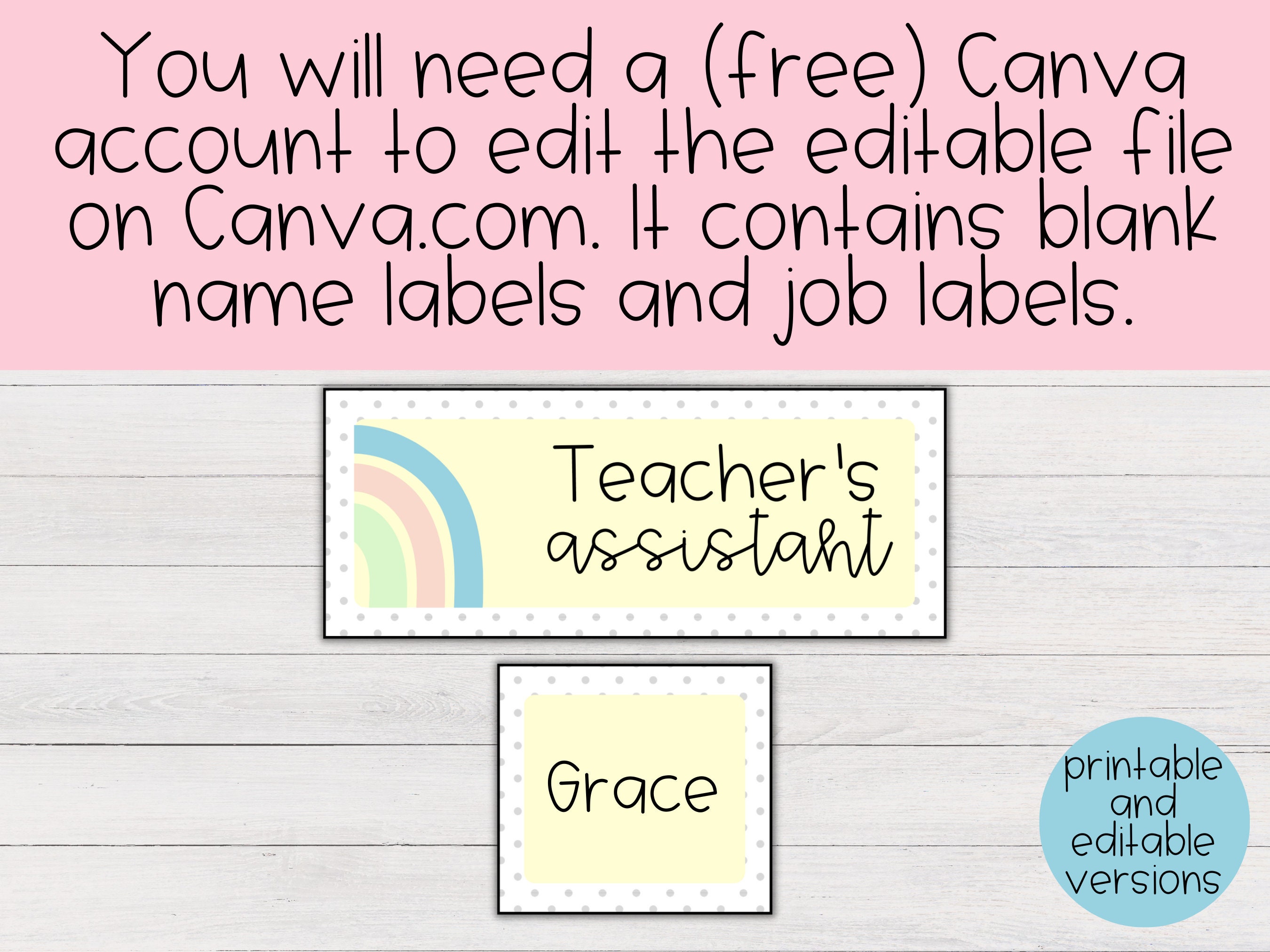 Pastel Rainbow Classroom Jobs Classroom Job Labels, Editable Classroom ...