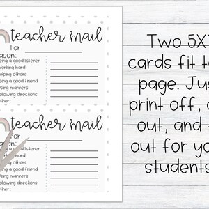 Printable Teacher Mail | Boho Rainbow, Back to School, Teacher ...