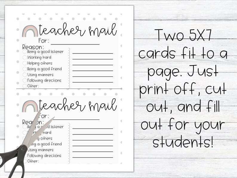 Printable Teacher Mail Boho Rainbow Back to School Teacher - Etsy