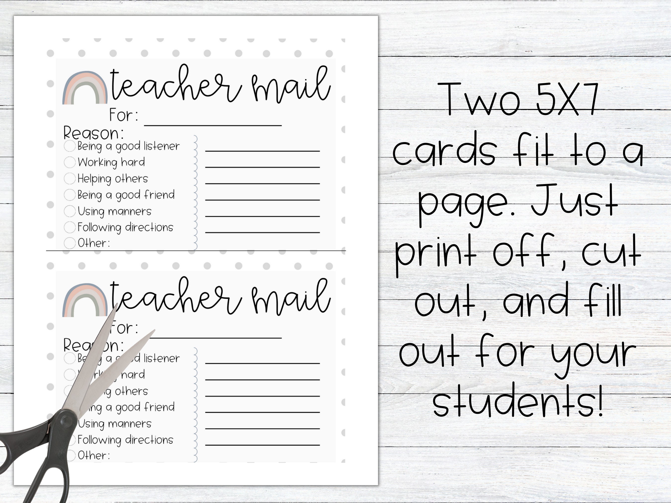 Printable Teacher Mail Boho Rainbow Back to School Teacher - Etsy