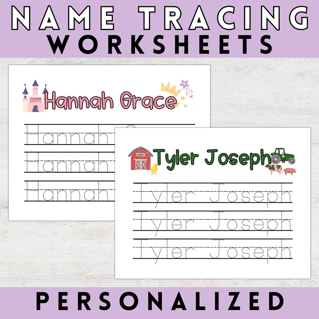 Personalized Name Tracing Worksheets for Preschool and Kindergarten ...
