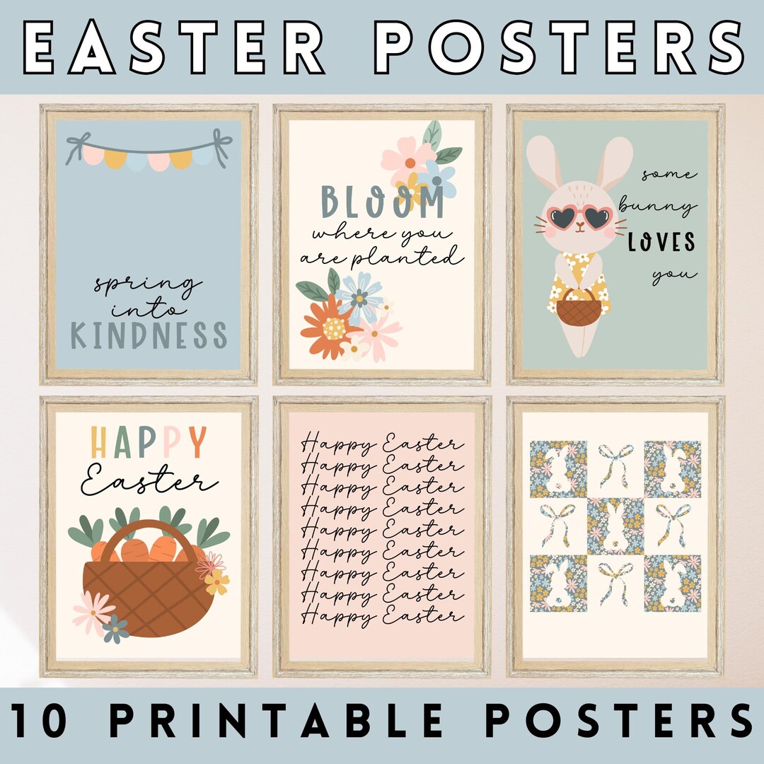 Easter Posters for Classroom, Printable Easter Posters for Boho ...