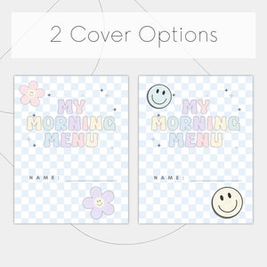 Pastel Checkered Morning Menu, Printable Morning Menu for Preschool ...