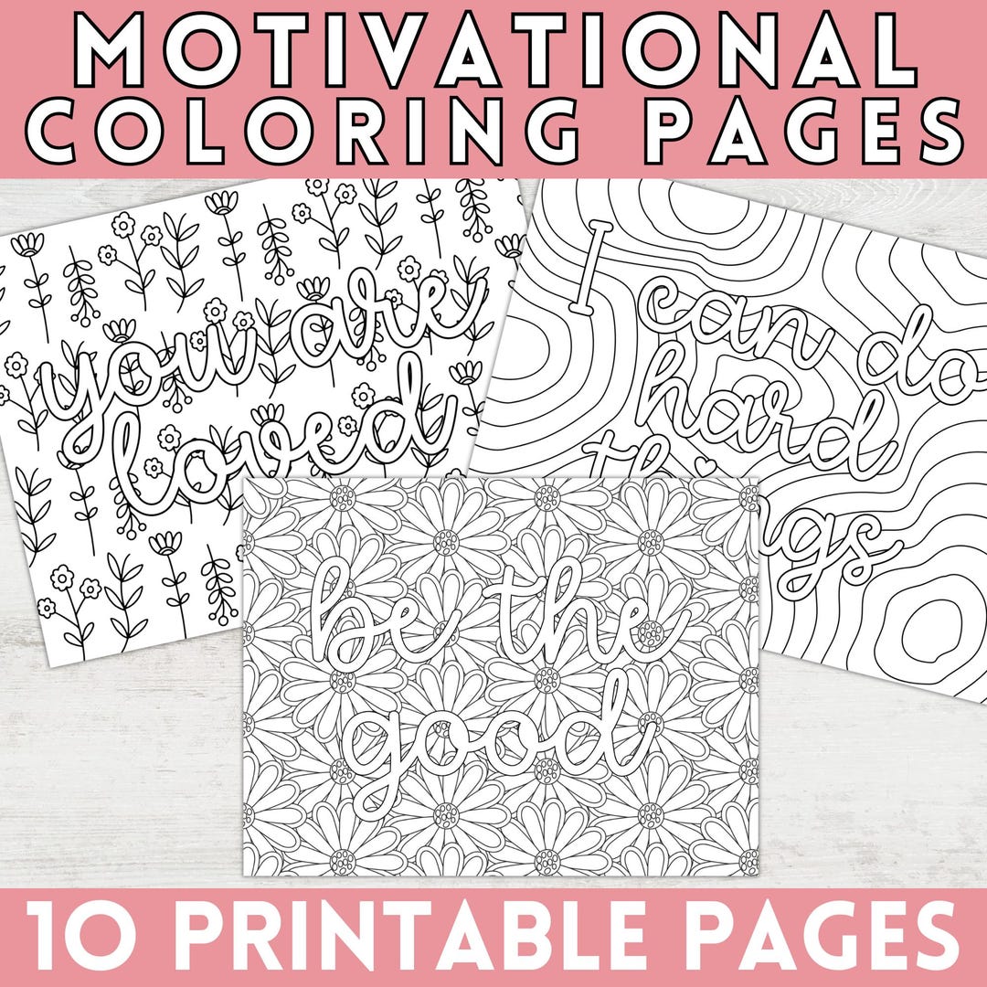 Printable Motivational Coloring Pages | Positive Affirmations Coloring ...