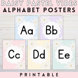 Daisy Pastel Alphabet Posters | Pastel Classroom Decor, Retro Classroom ...