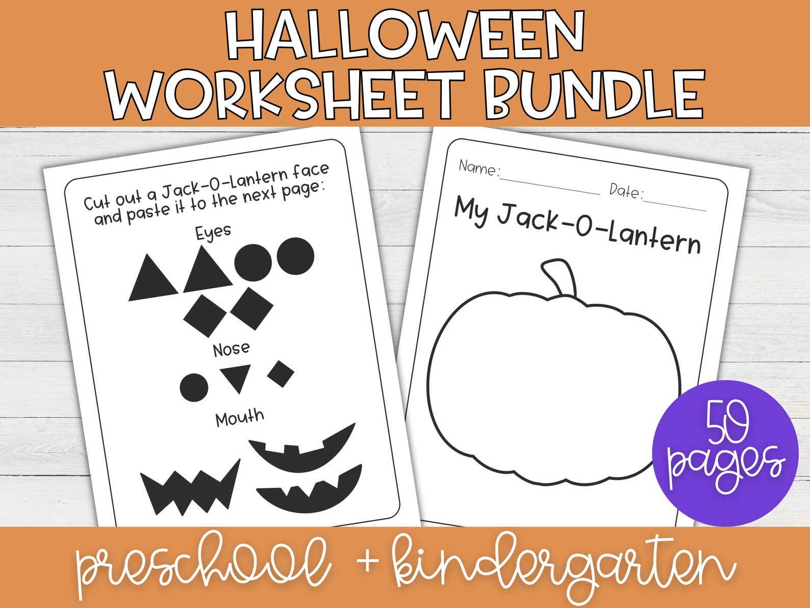 Halloween Worksheet Bundle Preschool and Kindergarten | Homeschool ...