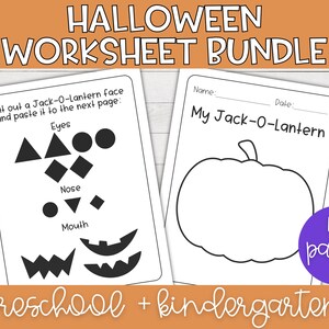 Halloween Worksheet Bundle Preschool and Kindergarten | Homeschool ...