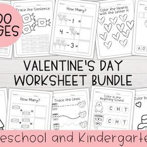 Valentine's Day Worksheet Bundle Printable Valentines Day Worksheets ...