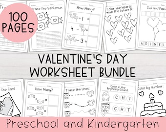 Valentine's Day Worksheet Bundle | Printable Valentines Day Worksheets ...