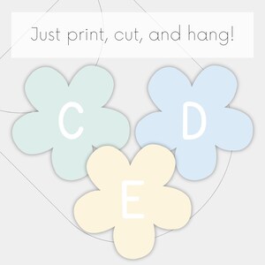 Daisy Alphabet Posters for Pastel Classroom Decor, Daisy ABC Signs for ...