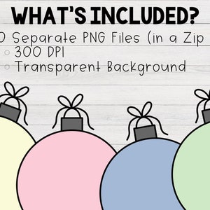 Christmas Ornament Clipart Pastel Rainbow | Christmas Ornaments ...