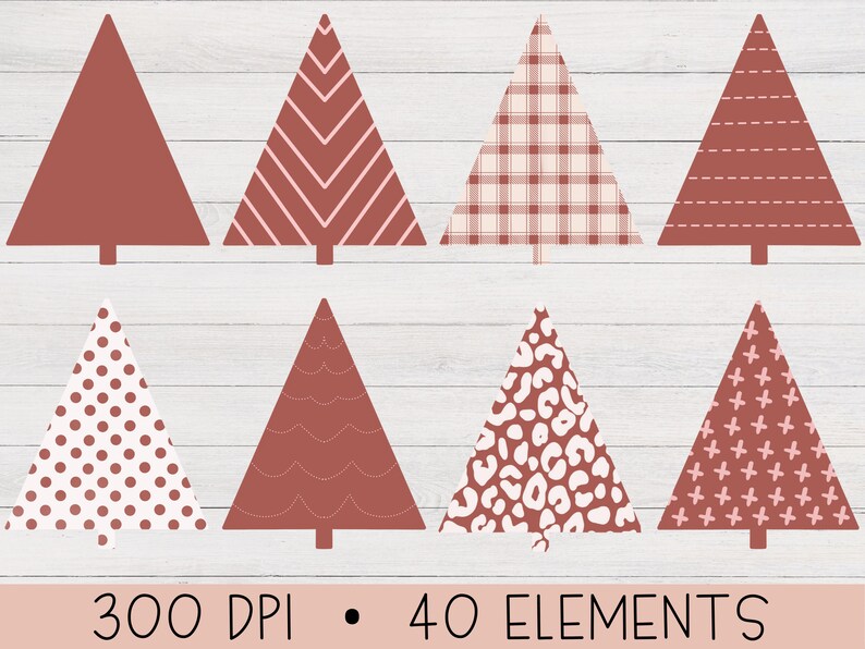 Christmas Tree Clipart | Boho Rainbow Christmas Clipart, Boho Christmas ...
