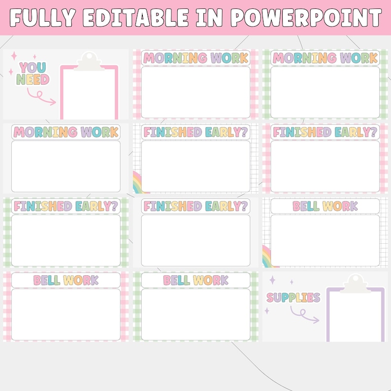 Pastel Rainbow Daily Slides Template | Editable Powerpoint Classroom ...