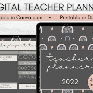 Printable Teacher Planner 2023-2024 Boho Rainbow, Teacher Binder ...