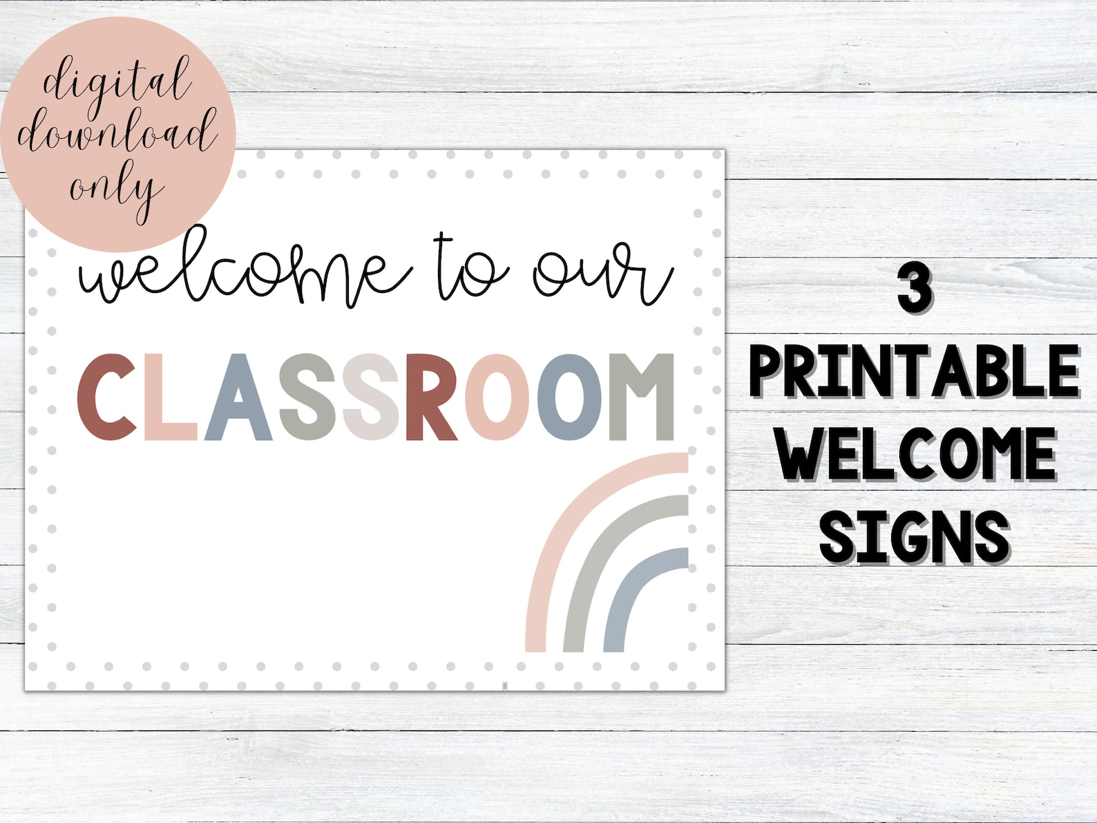 Welcome to Our Classroom Sign Boho Rainbow Classroom Decor - Etsy
