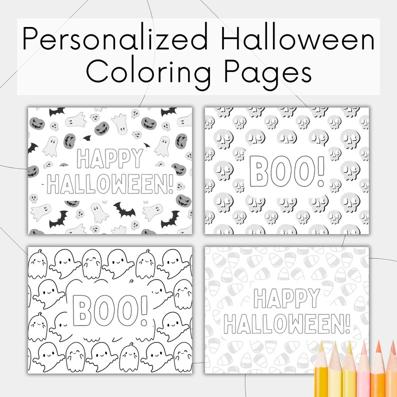 Personalized Halloween Coloring Page Custom Coloring Page, Name ...