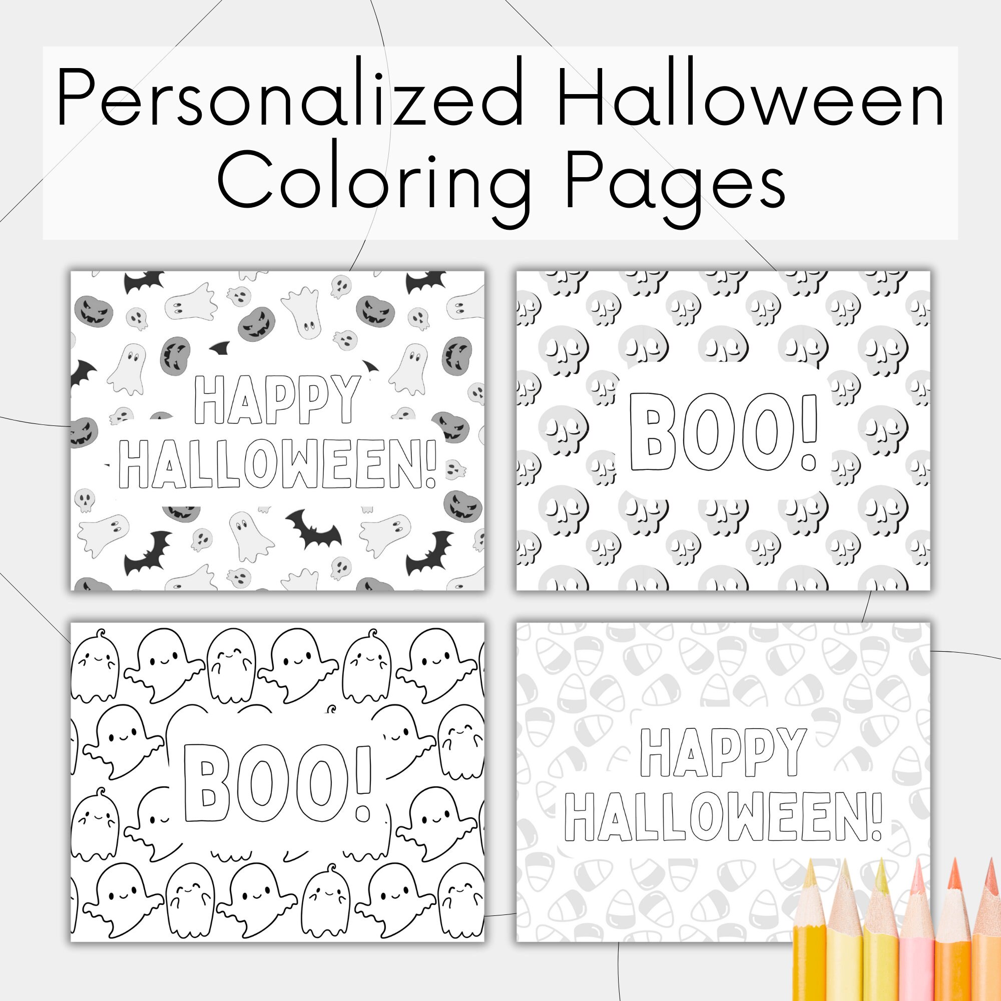 Personalized Halloween Coloring Page Custom Coloring Page, Name ...