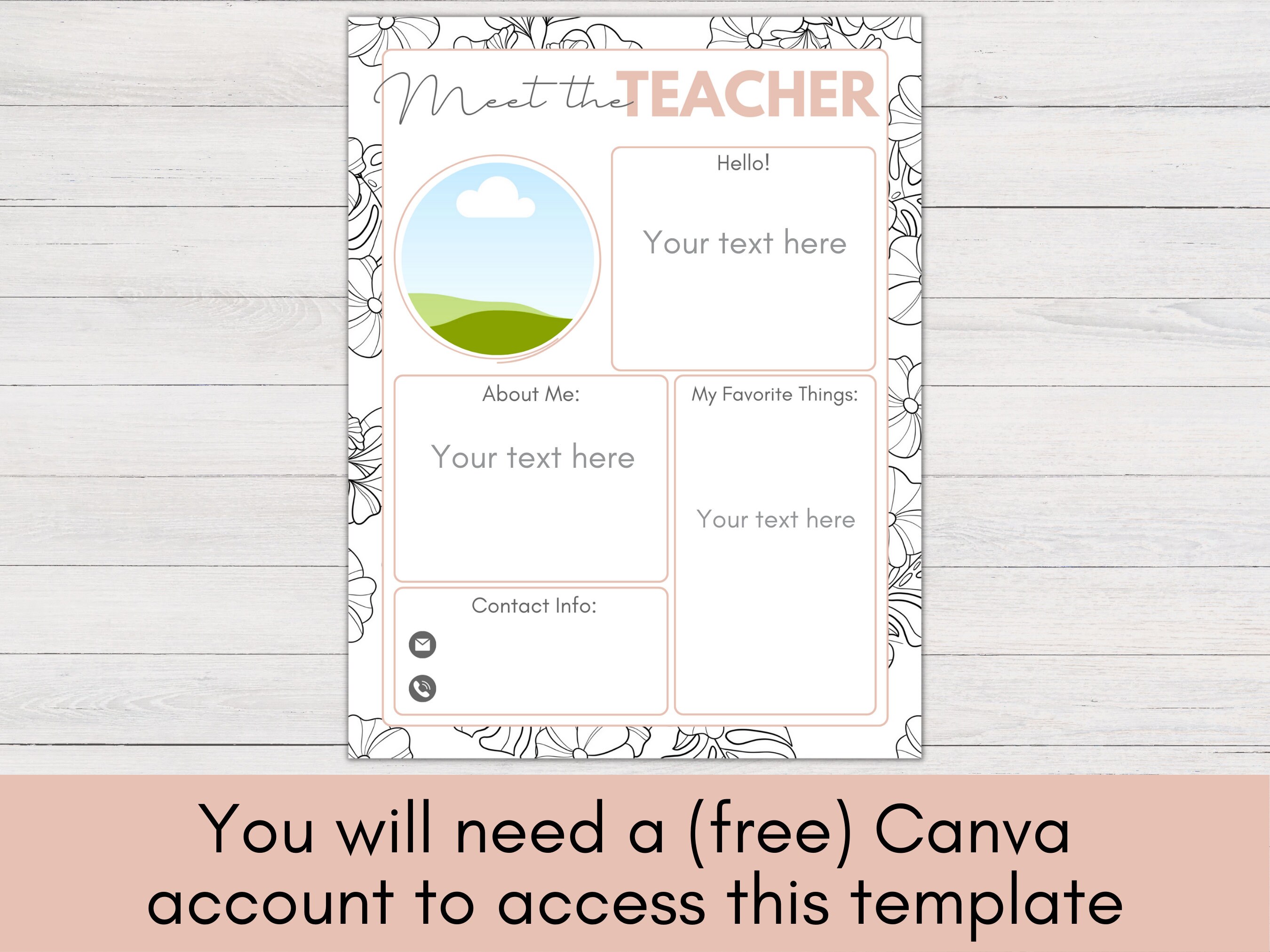 Floral Meet the Teacher Template | Back to School, Teacher Template ...
