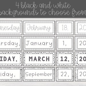 Black and White Flip Calendar | Black and White Classroom Decor ...