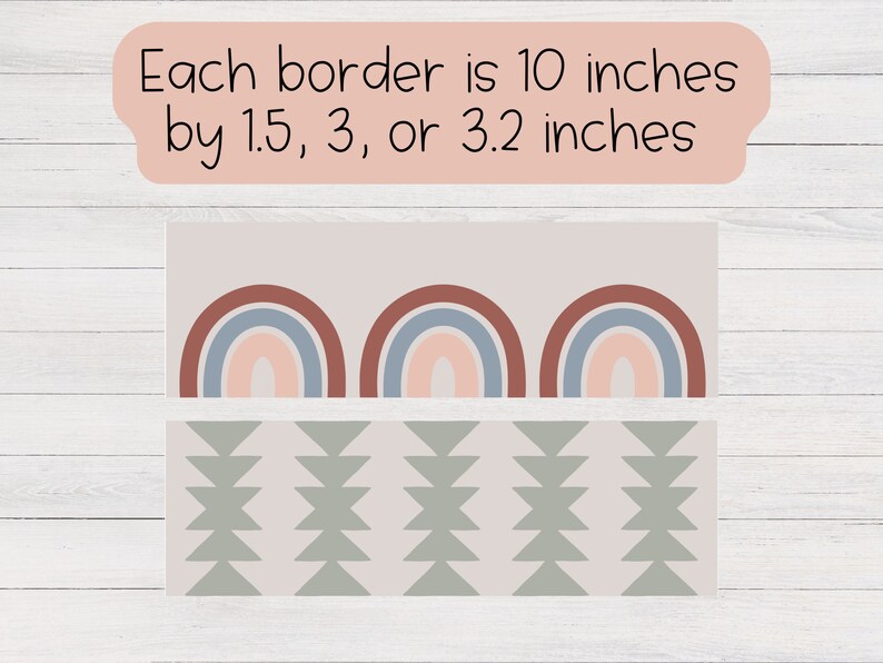 Boho Rainbow Bulletin Board Borders Boho Rainbow Classroom - Etsy
