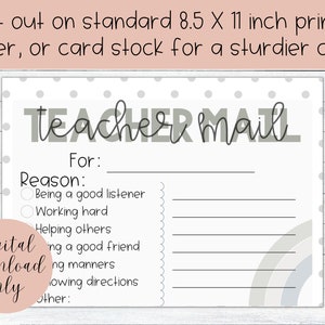 Printable Teacher Mail | Boho Rainbow, Back to School, Teacher ...