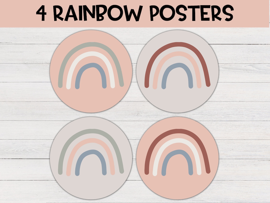 Boho Rainbow Alphabet Posters Classroom Decor Printable Wall - Etsy