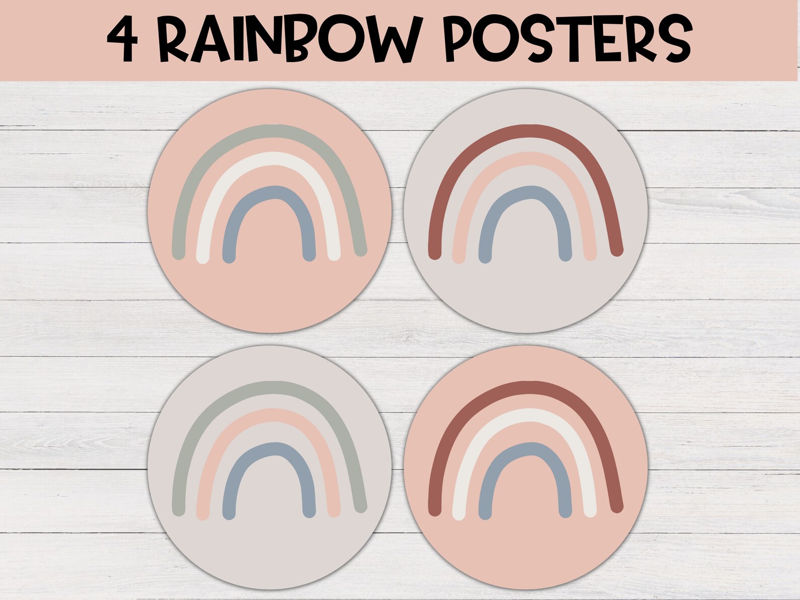 Boho Rainbow Alphabet Posters, Classroom Decor, Printable Wall Art ...