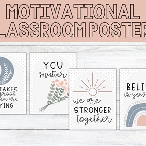 Boho Rainbow Motivational Posters | Classroom Decor, Classroom Posters ...