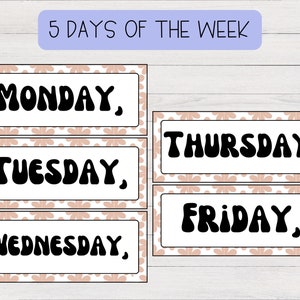 Retro Flip Calendar and Pocket Chart Cards | Retro Classroom Decor ...