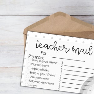 Printable Teacher Mail | Black and White Teacher Mail, Grayscale, Back ...