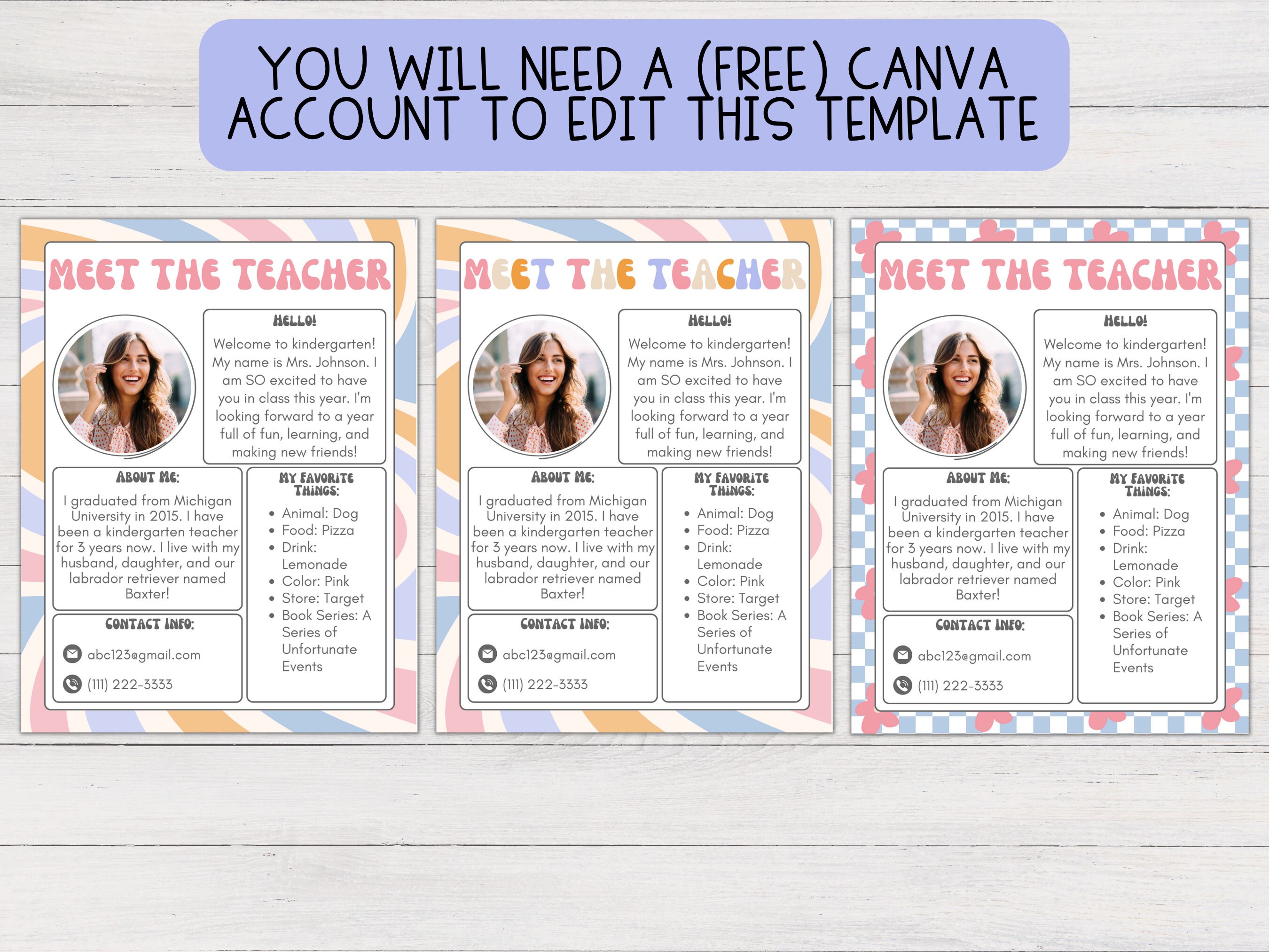 Retro Meet the Teacher Template Groovy Meet the Teacher - Etsy