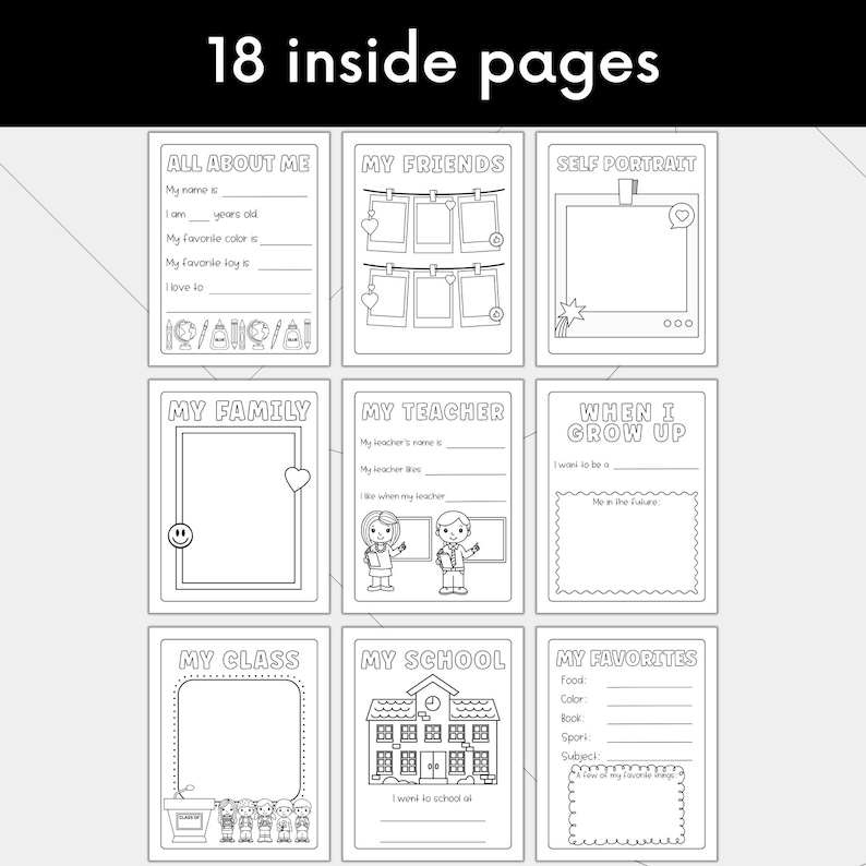 End of the Year Memory Book for Preschool, Kindergarten | Printable End ...