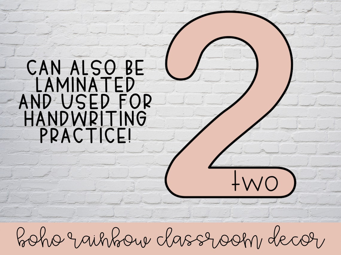 Boho Rainbow Number Posters 0-10 Editable Cut-out - Etsy