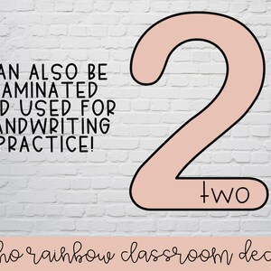 Boho Rainbow Number Posters 0-10 | Editable, Cut-out, Classroom Decor ...