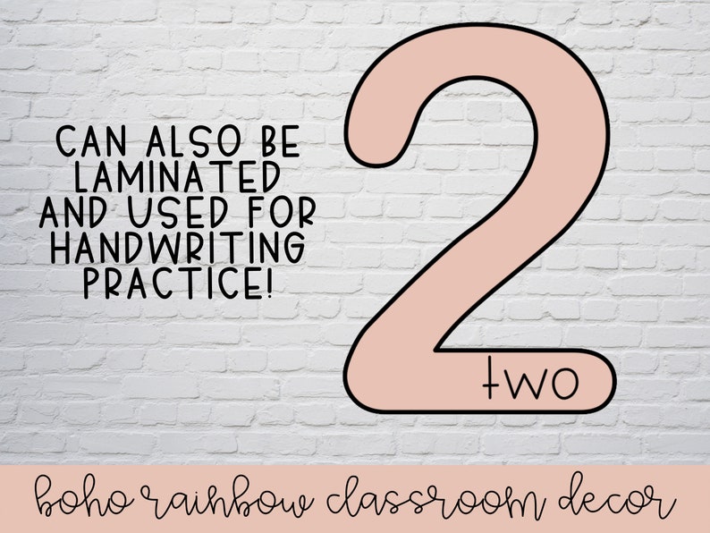 Boho Rainbow Number Posters 0-10 Editable Cut-out - Etsy