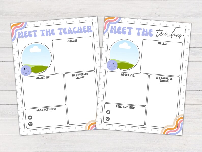 Editable Meet the Teacher Template Groovy Meet the Teacher - Etsy