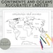 Printable World Map | Black and White World Map, Continents and Oceans ...
