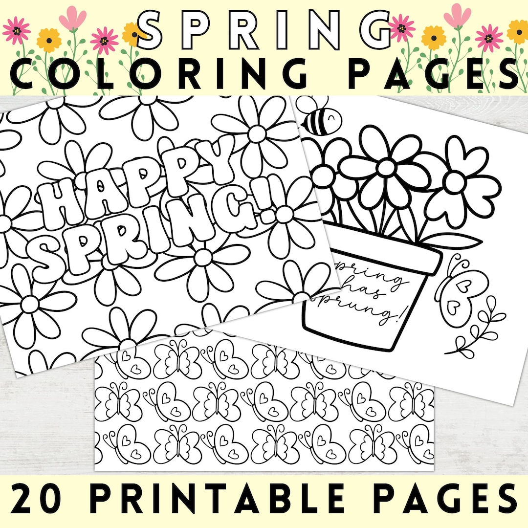 Printable Spring Coloring Pages for Kids or Adults | Groovy Spring ...