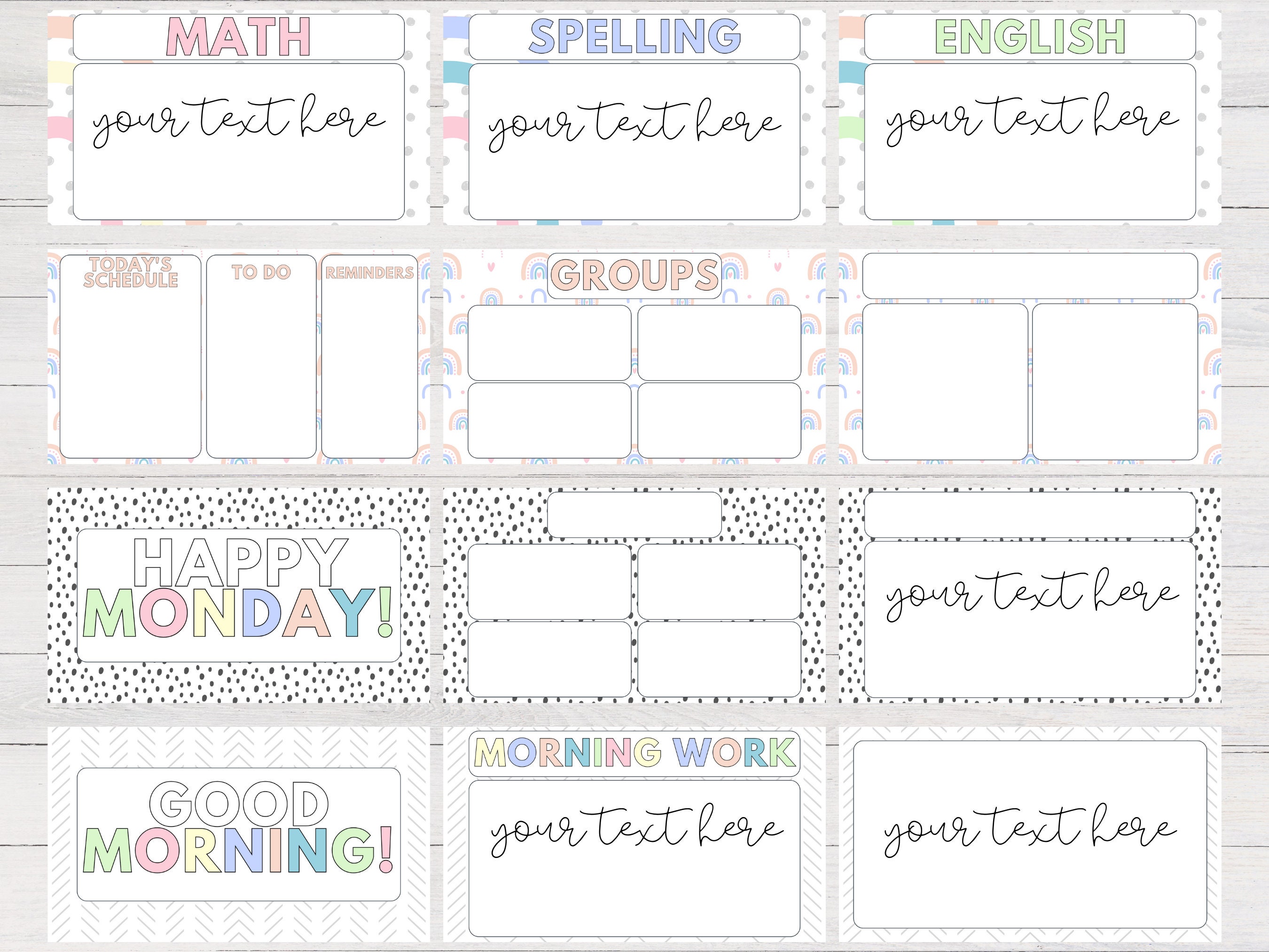 Pastel Slides Templates Pastel Rainbow Classroom Decor - Etsy