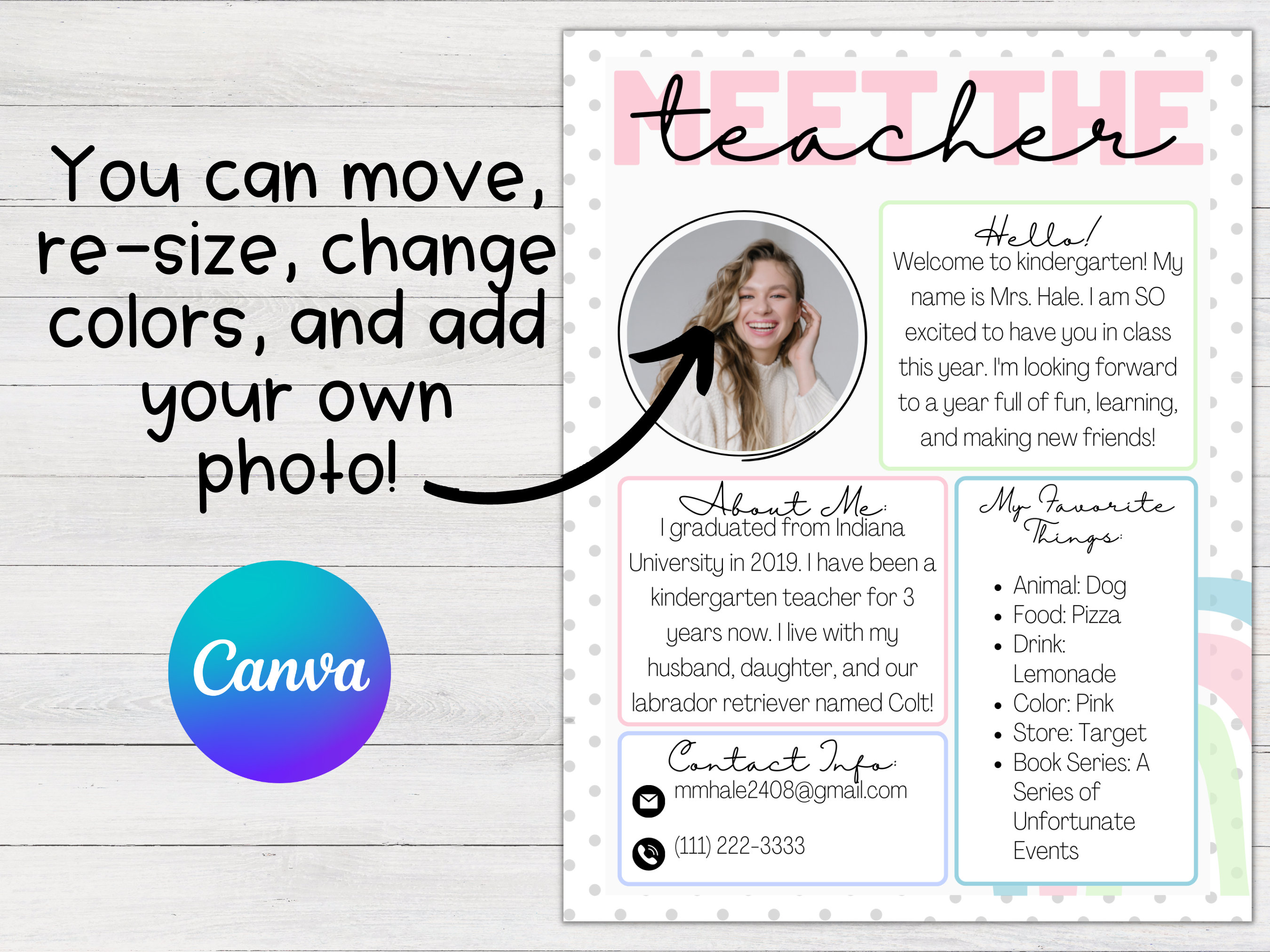 Editable Meet the Teacher Template | Pastel Rainbow | Back to School ...