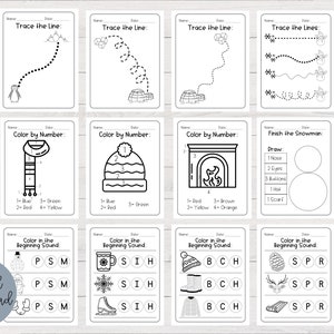Winter Worksheet Bundle for Kindergarten and Preschool | Homeschool ...