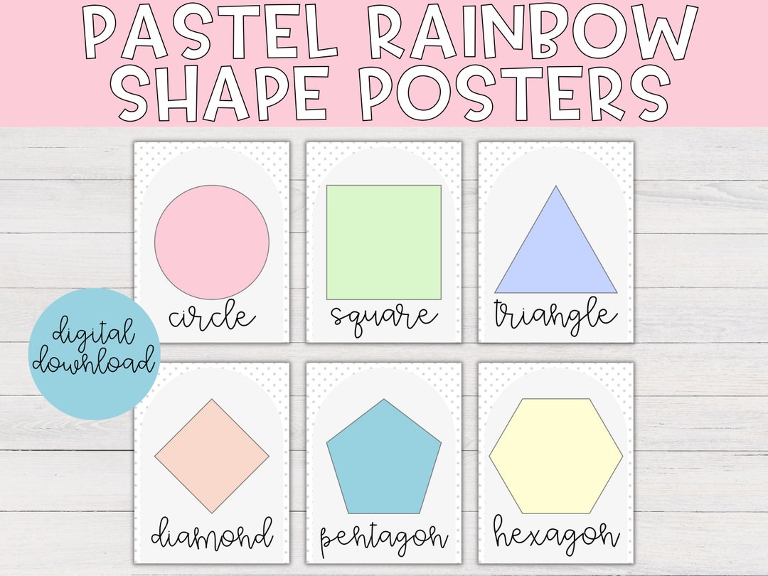 Pastel Rainbow Shape Posters | Classroom Decor, Educational Posters ...