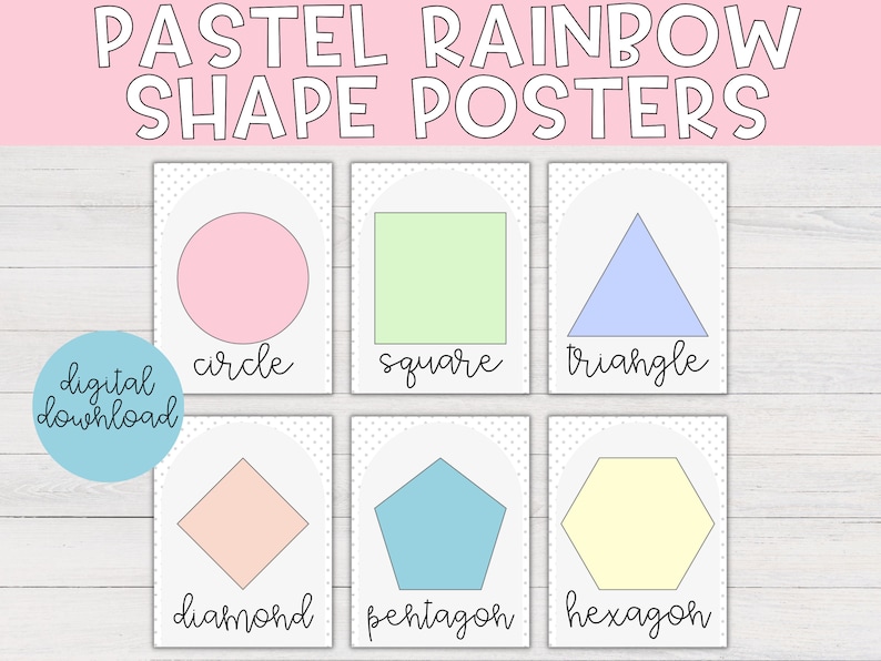 Pastel Rainbow Shape Posters | Classroom Decor, Educational Posters ...